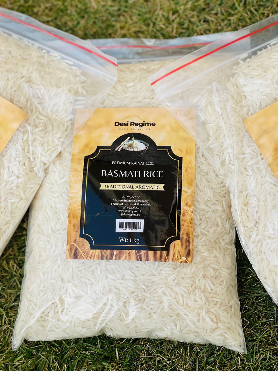 Premium Kainat 1121 Basmati Rice (Pure) - 1 Kg – Desi Regime